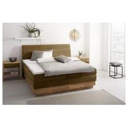 Boxspringbett OTTO products "Jenna" Komplettbetten Gr. Chenille Polyester ohne LED-Beleuchtung, mit Premium-Topper LED-Beleuchtung, Liegefläche B/L: 200 cm x 200 cm Betthöhe: 69 cm, Gewicht bis: 80 kg + 80 kg H2 + H2, 7-Zonen-Taschen-Federkernmatratze, braun (bronzo) Boxspringbett ohne LED-Beleuchtung, mit zertifizierten, recycelten Bezugsstoffen