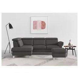 Sit & More Ecksofa SIT&MORE "Arngast L-Form" Sofas Gr. B/H/T: 245 cm x 84 cm x 194 cm, NaturLEDER, Ottomane links, ohne Bettfunktion-ohne Bettkasten-Rücken echtes Leder, braun (mocca) inklusive Kopfteilverstellung und Federkern