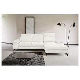 Ecksofa WERK2 "Panama L-Form" Sofas Gr. B/H/T: 275cm x 98cm x 184cm, Flachgewebe, Recamiere rechts, Schlaffunktion, Bettkasten, verstellbare Kopfteile, beige (natur) Modernes Sofa mit Schlaffunktion, Bettkasten, Kopfteile verstellbar