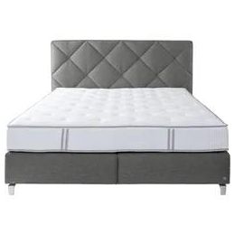 Boxspringbett Alina "Otello" Komplettbetten Gr. Struktur fein DCT, Liegefläche B/L: 180cm x 200cm, Gewicht bis: 100 kg + 120 kg H3 + H4, 7-Zonen-Tonnentaschen-Federkern-Partnermatratze, grau (staubgrau dct 99) Boxspringbett inkl. Matratze, in verschiedenen Größen & Härtegraden erhältlich