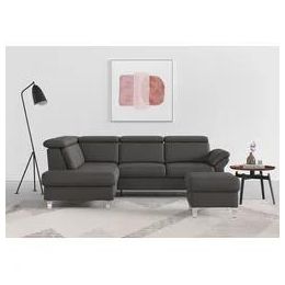 Sit & More Ecksofa SIT & MORE "Arngast L-Form" Sofas Gr. B/H/T: 245cm x 84cm x 194cm, NaturLEDER, Ottomane links, mit Bettfunktion-mit Bettkasten-Bett mit Leder bezogen, braun (mocca) inklusive Kopfteilverstellung und Federkern