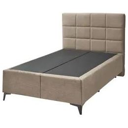 Boxspringbett ED EXCITING DESIGN "Navarra" Komplettbetten Gr. Microvelours ohne Matratze, ohne Topper, Liegefläche B/L: 140cm x 200cm, kein Härtegrad / ohne Matratze, grau (stone) wahlweise mit Matratze