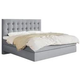 Boxspringbett Schlaraffia "Everton" Komplettbetten Gr. Webstoff FUTURE, Liegefläche B/L: 140cm x 200cm, H4, 7-Zonen-Tonnentaschen-Federkernmatratze, grau (steel) Boxspringbett inklusive BULTEX-Topper, Fuß in Schwebeoptik