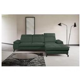 Ecksofa WERK2 "Panama L-Form" Sofas Gr. B/H/T: 275cm x 98cm x 184cm, Flachgewebe, Recamiere rechts, Schlaffunktion, Bettkasten, verstellbare Kopfteile, grün Modernes Sofa mit Schlaffunktion, Bettkasten, Kopfteile verstellbar