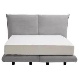 Boxspringbett Tom Tailor HOME "SOHO PILLOW BOX" Komplettbetten Gr. Cord TRI ohne Tom Tailor Print, Liegefläche B/L: 180cm x 200cm, H2/H3, 5-Zonen-Tonnentaschen-Federkern-Partnermatratze, grau (greige tri 19) Boxspringbett in Schwebeoptik, Kopfteil Kissenform, Höhe 120 cm