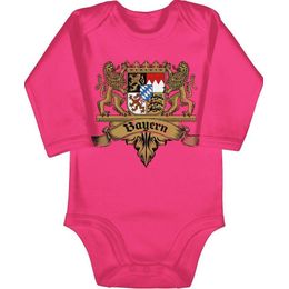 Shirtracer Shirtbody Bayern Wappen Bayernland Freistaat Bayern Mode für Oktoberfest Baby Outfit