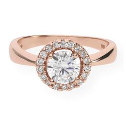 JuwelmaLux Fingerring JuwelmaLux Ring 925/000 Sterling Silber rosé vergoldet mit Zirkonia JL (kein Set