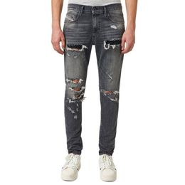 Diesel Slim-fit-Jeans Destroyed Stretch Hose Grau