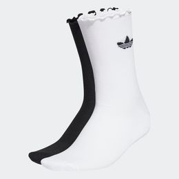 Adidas Semi-Sheer Ruffle Crew Socken, 2 Paar