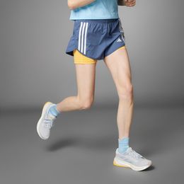 Adidas Own the Run 3-Streifen 2-in-1 Shorts
