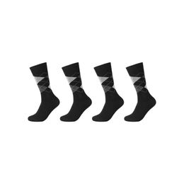 Camano Socken (Packung, 4-Paar) Faltenfreier Tragekomfort dank Elasthan-Anteil, schwarz