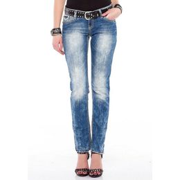 Cipo & Baxx Cipo & Baxx Slim-fit-Jeans mit weißen Nähten in Straight Fit, blau