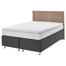 Boxspringbett Westfalia Schlafkomfort "Quercus" Komplettbetten Gr. ohne LED-Beleuchtung, Liegefläche B/L: 140cm x 200cm, Gewicht bis: 100 kg H3, 7-Zonen-Kaltschaummatratze, grau (charcoal) Boxspringbett wahlweise mit LED-Beluchtung, 3 Matratzenarten zur Auswahl