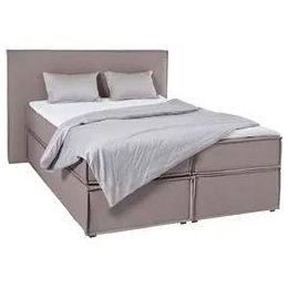 Boxspringbett LeGer Home by Lena Gercke "Yuma" Komplettbetten Gr. Bezug Strukturstoff, Liegefläche B/L: 160cm x 200cm, Gewicht bis: 80 kg H2, 7-Zonen-Tonnentaschen-Federkernmatratze, grau (hellgrau) Boxspringbett incl. Topper, in 4 Breiten, 3 Matratzenarten und je 2 Härtegraden