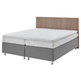 Boxspringbett Westfalia Schlafkomfort "Quercus" Komplettbetten Gr. ohne LED-Beleuchtung, Liegefläche B/L: 180cm x 200cm, Gewicht bis: 100 kg H3, 7-Zonen-Kaltschaummatratze, grau Boxspringbett wahlweise mit LED-Beluchtung, 3 Matratzenarten zur Auswahl