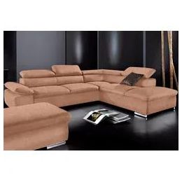 Sit & More Ecksofa SIT & MORE "Alcudia L-Form" Sofas Gr. B/H/T: 272cm x 73cm x 226cm, Luxus-Microfaser ALTARA NUBUCK, Ottomane rechts, ohne Bettfunktion, braun wahlweise mit Bettfunktion