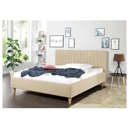 Polsterbett Maintal "Friant", beige (creme, beige), B:215cm H:108cm L:212cm, Betten, Bettseiten zerlegt, ohne Bettkasten