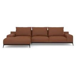 Ecksofa Machalke "lorenzo, L-Form" Sofas Gr. B/H/T: 336 cm x 90 cm x 100 cm, Leder COMFORT, Recamiere links, braun (mattone comfort)