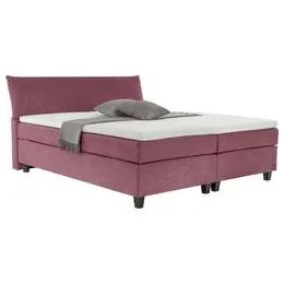 Boxspringbett Tom Tailor HOME "COLOR BOX" Komplettbetten Gr. Struktur grob TCU ohne Tom Tailor Print, Liegefläche B/L: 160cm x 200cm, H2/H3, 5-Zonen-Tonnentaschen-Federkernmatratze, rot (rich coral tcu 17) Boxspringbett ohne Print