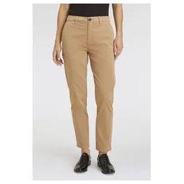 Mendler Webhose BOSS ORANGE "C_Tachini2-D" Gr. 40, N-Gr, beige (beige260) Damen Hosen Stoffhosen mit Leder-Brandlabel am hinteren Bundabschluss