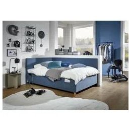 Meise Möbel Kinderbett MEISE.MÖBEL "COOL II", blau (ocean, ocean), B:100cm L:210cm, Betten, Polsterbett wahlweise mit Bettkasten, Jugendbett inkl. USB Anschlüsse