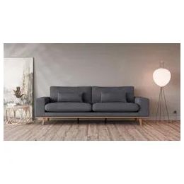 3-Sitzer Home Affaire "Torino B/T/H: 237/91/81 cm" Sofas Gr. B/H/T: 237cm x 81cm x 91cm, Chenille, grau (anthrazit) mit edlem Holzrahmen, incl. Zierkissen, auch in Bouclé