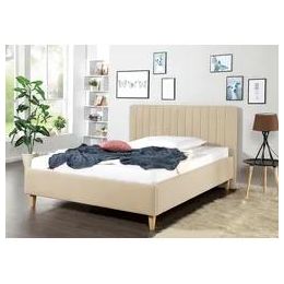 Polsterbett Maintal "Friant", beige (creme, beige), B:155cm H:108cm L:212cm, Betten, Bettseiten zerlegt, ohne Bettkasten