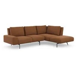 Ecksofa Machalke "L-Form" Sofas Gr. B/H/T: 290 cm x 90 cm x 100 cm, Leder RUSTICO, Ottomane rechts, braun (sand rustico) mit hoher Bodenfreiheit