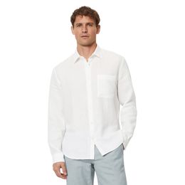 Marc O'Polo Leinenhemd MARC O'POLO Gr. XL, N-Gr, weiß Herren Hemden Leinenhemden im klassisch cleanen Look