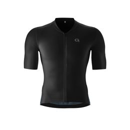 Radtrikot Gonso "SITIVO TRIKOT M" Gr. XL, schwarz, Herren, 45% Polyamid, 35% Polyester, 20% Elasthan, Trikots, Herren Radshirt kurzarm, atmungsaktives Fahrradtrikot mit Rückentasche