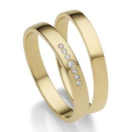 Trauring Firetti "Schmuck Geschenk Gold 375 Hochzeit Ehering "LIEBE"" Fingerringe Gr. 50, ohne Brillanten, Gelbgold 375, 3 mm, gelb (gelbgoldfarben) Made in Germany, wahlweise mit oder ohne Brillanten