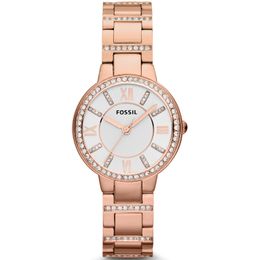Quarzuhr Fossil "VIRGINIA, ES3284" Armbanduhren rosegold (roségoldfarben) Damen Quarzuhren Armbanduhr, Damenuhr, analog