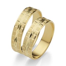 Trauring Firetti "Schmuck Geschenk Gold 375 Hochzeit Ehering "LIEBE"" Fingerringe Gr. 50, Gelbgold 375, 5 mm, goldfarben (gelbgoldfarben) Made in Germany