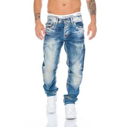 Cipo & Baxx Cipo & Baxx Regular-fit-Jeans Herren Jeans Hose mit dicken Nähten und außergewöhnlichem Design Jeans mit weißen dicken Nähten und viele Details