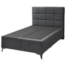 Boxspringbett ED EXCITING DESIGN "Navarra" Komplettbetten Gr. Microvelours ohne Matratze, ohne Topper, Liegefläche B/L: 140cm x 200cm, kein Härtegrad / ohne Matratze, schwarz wahlweise mit Matratze