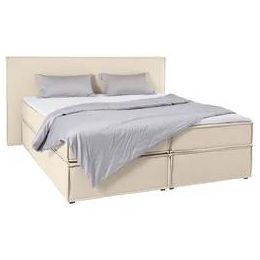 Boxspringbett LeGer Home by Lena Gercke "Yuma" Komplettbetten Gr. Bezug Strukturstoff, Liegefläche B/L: 180cm x 200cm, Gewicht bis: 100 kg H3, 7-Zonen-Kaltschaummatratze, beige Boxspringbett incl. Topper, in 4 Breiten, 3 Matratzenarten und je 2 Härtegraden