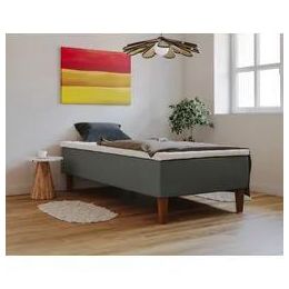 Boxspringbett Home Affaire "Osterberg" Komplettbetten Gr. Struktur 120 x 200, Liegefläche B/L: 120cm x 200cm Betthöhe: 56cm, H3, ohne Matratze, grau (anthracite) Boxspringbett mit Taschen-Federkernunterbox