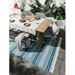 benuta Nest In- & Outdoor-Teppich Siena Petrol 120x170 cm - Teppich für Balkon, Terrasse & Garten