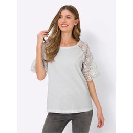 Heine Damen Rundhalsshirt, Wei&szlig;, Gr. 44, T-Shirts, 100% Baumwolle