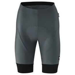 Fahrradhose Gonso "SQlab GO W" Gr. 40, Normalgrößen, grau (dunkelgrau) Damen Hosen Radhose mit Sitzpolster, kurze moderne Radlerhose, Tight Fit