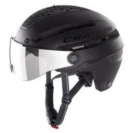 Fahrradhelm Cratoni "Pedelec-Helm Commuter" Helme Gr. 54/58 Kopfumfang: 54cm - 58cm, schwarz (schwarz matt) eingebautes Rücklicht, Reflektoren