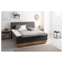 Boxspringbett OTTO products Komplettbetten Gr. Chenille Polyester mit LED-Beleuchtung, mit Basic-Topper, Liegefläche B/L: 200 cm x 200 cm Betthöhe: 69 cm, Gewicht bis: 120 kg + 120 kg H4 + H4, 7-Zonen-Taschen-Federkernmatratze, grau (ferro) Boxspringbett LED-Beleuchtung, mit zertifizierten, recycelten Bezugsstoffen