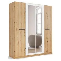 Drehtürenschrank Rauch "Kleiderschrank Schrank Garderobe Garderobenschrank Stauraumwunder MODI" Schränke Gr. B/H/T: 181cm x 210cm x 54cm, Mit Spiegel, weiß (eiche artisan/weiß) inkl. Stoff-Organizer mit 6 Fächern optionaler Spiegel MADE IN GERMANY