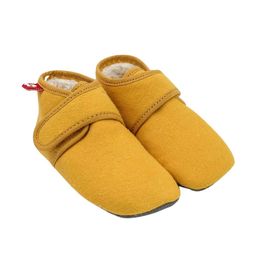 Pololo Kinderschuhe Cosy, Barfuß Hausschuh aus Bio-Baumwolle (kBA), gelb, 20-21 EU, Gelb