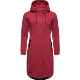 Kurzmantel Ragwear "Letti Long" Gr. L (40), lila (himbeere), Damen, Fleece, Obermaterial: 54% Polyester, 41% Baumwolle, 5% Viskose, Mäntel, Übergangsjacke aus Fleece mit Kapuze