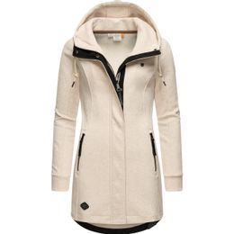 Sweatjacke Ragwear "Letty Intl." Gr. 5XL (50), beige Damen Sweatjacken Sportliche Kapuzenjacke mit Kunstleder-Elementen