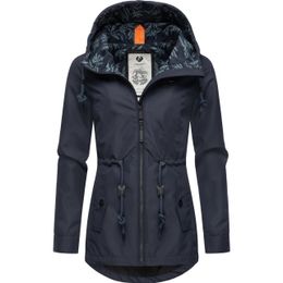 Outdoorjacke Ragwear "Monadis", Damen, Gr. 5XL (50), blau (metallicblau), Obermaterial: 100% Polyester, Innenfutter: 100% Polyester, casual, figurbetont Po-bedeckend, Langarm Ärmel ohne Ärmelschlitz normaler Saum mit Druckknopf, Jacken, Leichte Damen Übergangsjacke mit wasserdichtem Obermaterial