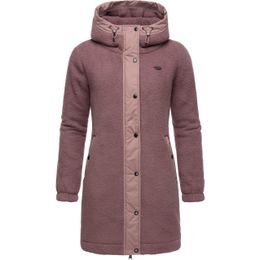 Outdoorjacke Ragwear "Cousy" Gr. L (40), lila (mauve), Damen, Obermaterial: 100% Polyester, Innenfutter: 100% Polyester, Jacken, flauschige Übergangsjacke mit Teddyfell und Kapuze