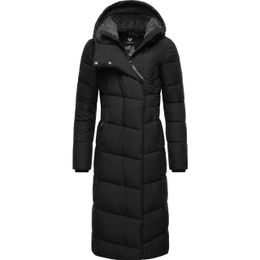 Wintermantel Ragwear "Pavla Long" Gr. L (40), schwarz, Damen, Außenmaterial: 100% Polyester, Innenfutter: 100% Polyester, Wattierung: 100% Polyester, Mäntel, extralanger Winterparka mit Teddyfutter und Kapuze, Topseller