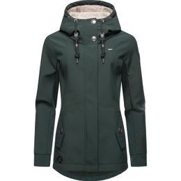 Softshelljacke Ragwear "Monadde Softshell" Gr. XS (34), grün (dunkelgrün), Damen, Obermaterial: 97% Polyester, 3% Elasthan, Innenfutter 100% Polyester, Jacken, Praktische Softshell Damenjacke